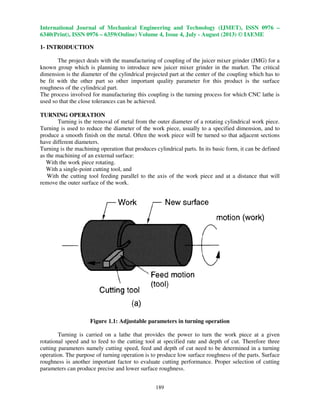 Optimization of input parameters of cnc turning operation for the given comp | PDF