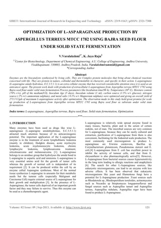 Optimization of l asparaginase production by | PDF