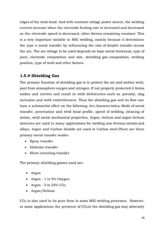 Optimization Of Mig Welding Parameters Using Taguchi Optimization Technique