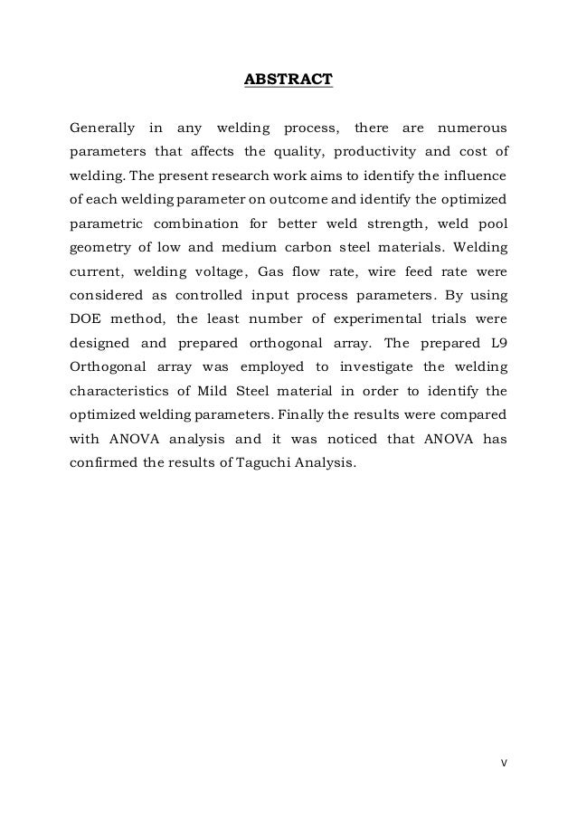 Optimization Of Mig Welding Parameters Using Taguchi Optimization Tec