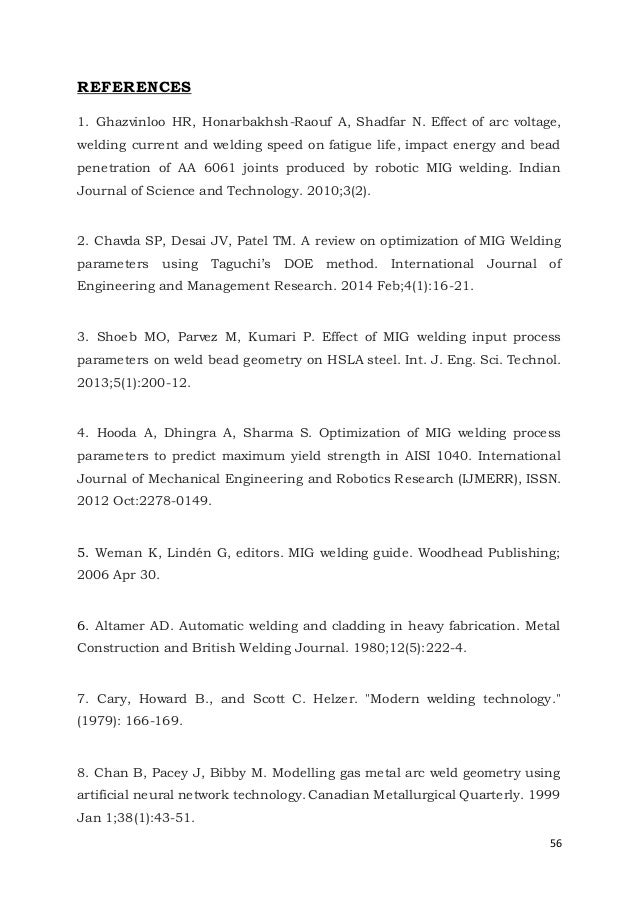 Optimization Of Mig Welding Parameters Using Taguchi Optimization Tec
