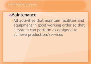 Optimization of preventive maintenance to reduce maintenance costs and ...