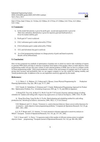 Optimization of product mix in cold rolling steel industry using product portfolio matrix and | PDF