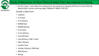 Optimization of short fibres(sfcn) & neps from raw material to roving | PDF