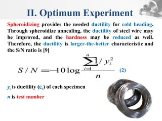 Optimization of spheroidized annealing process parameters on AISI 10B21 ...