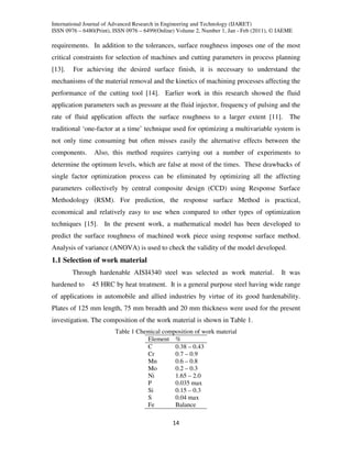 Optimization of surface finish during milling of hardened aisi4340 steel with minimal pulsed jet ...