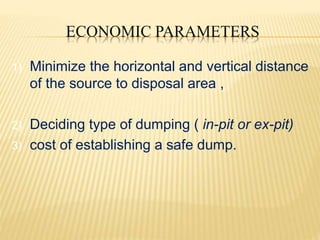 Optimization of waste handling in surface mines | PPTX