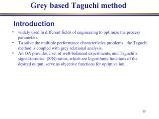 Optimization of wedm process parameters using taguchi method | PPT