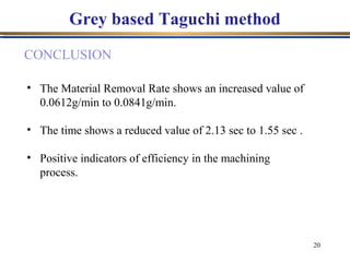 Optimization of wedm process parameters using taguchi method | PPT