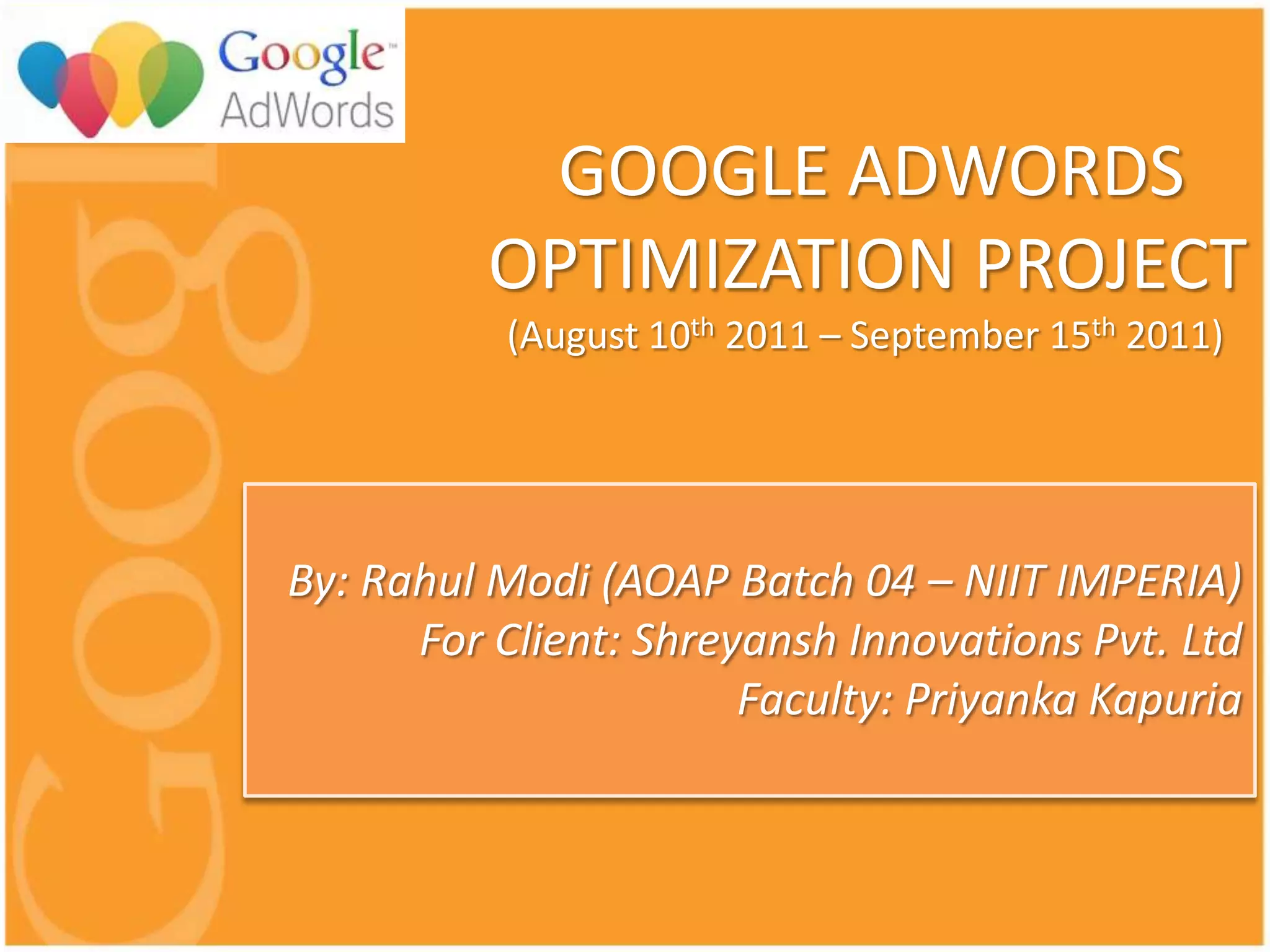 Optimization Project | PPT
