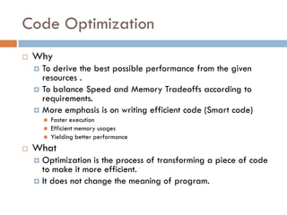 Optimization in Programming languages | PPT