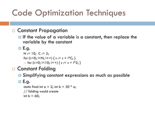 Optimization in Programming languages | PPT