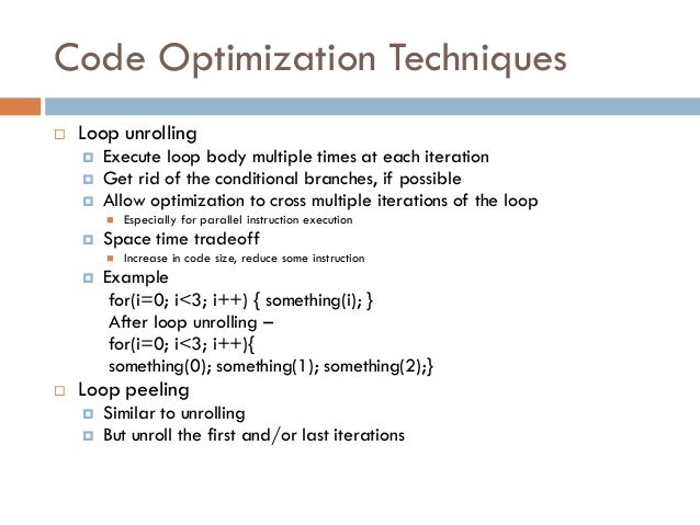Optimization in Programming languages