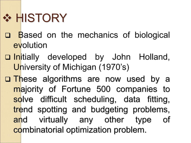 Optimization Technique Genetic Algorithm Pptx Computing Technology And Computing