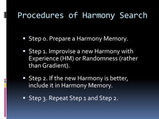 Optimization Technique Harmony Search | PPTX