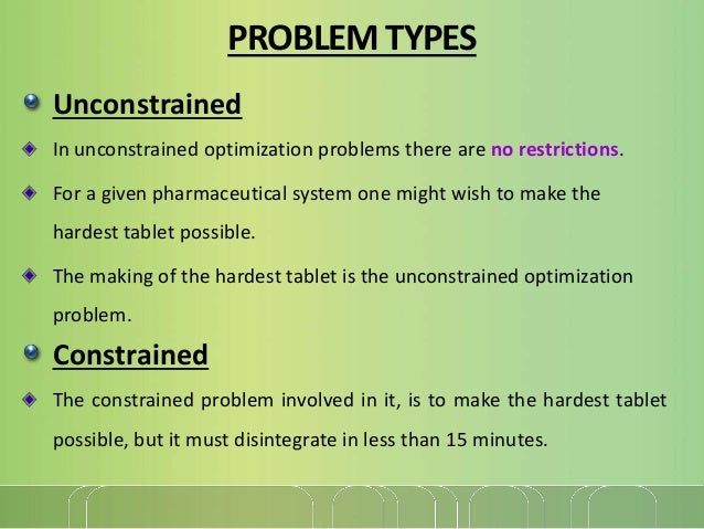 Optimization techniques