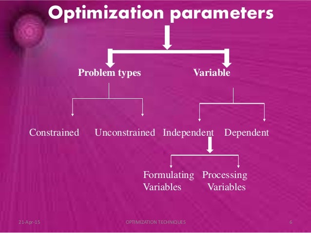 Optimization techniques
