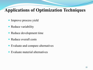 Optimization techniques | PPTX