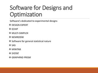 Optimization techniques in formulation Development- Plackett Burmann ...