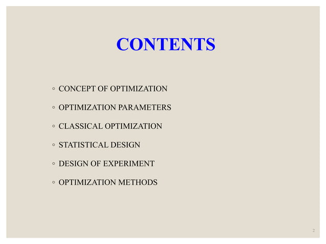 OPTIMIZATION TECHNIQUES IN PHARMACEUTICAL SCIENCES | PDF
