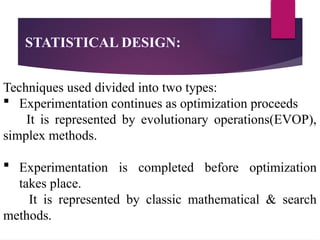 OPTIMIZATIONTECHNIQUES & FACTORIAL DESIGN.pptx | Pharmaceutical Industry | Industries