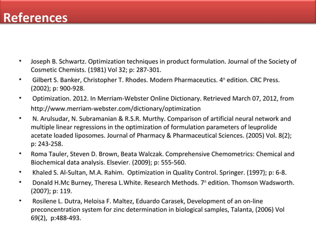 Optimization techniques | PPT