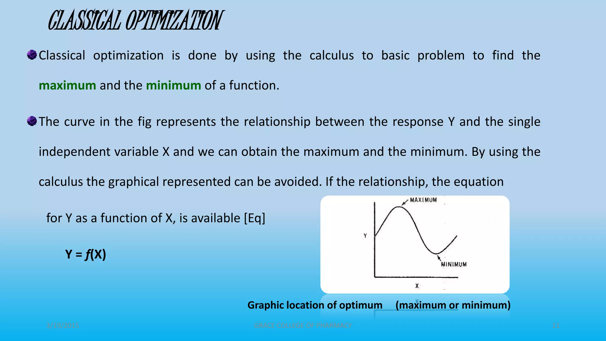 Optimization techniques in pharmaceutical formulation and processing | PPTX