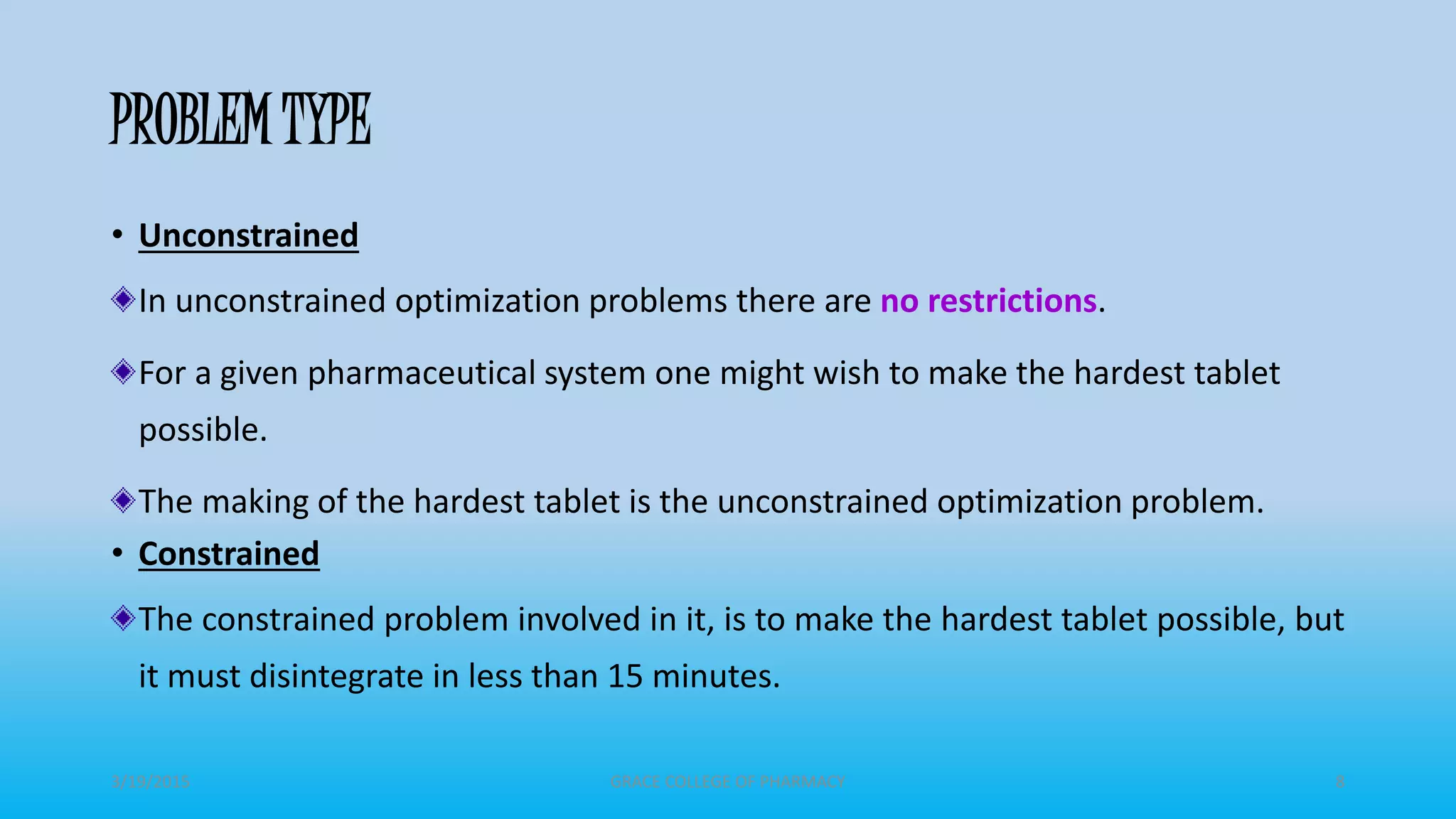 Optimization techniques in pharmaceutical formulation and processing | PPTX