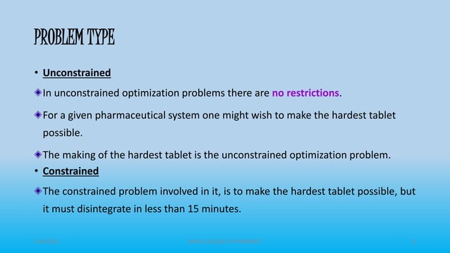 Optimization techniques in pharmaceutical formulation and processing | PPTX