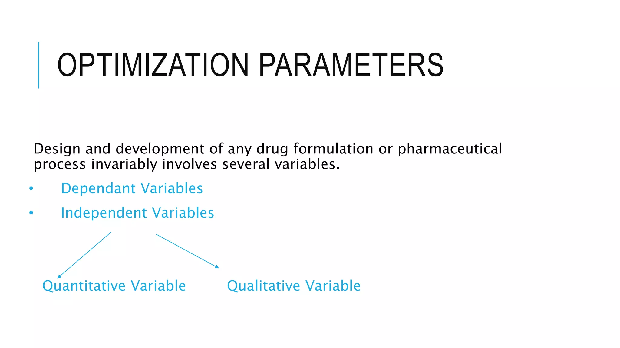Optimization techniques in Pharmaceutical formulation and processing | PPTX
