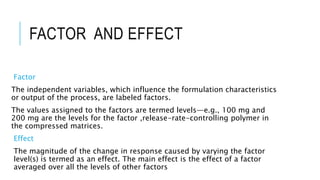 Optimization techniques in Pharmaceutical formulation and processing | PPTX