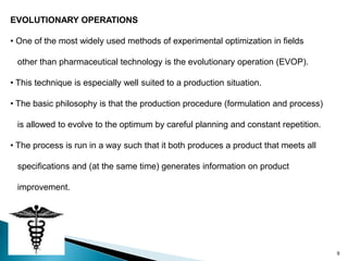 Optimization techniques in pharmaceutical processing | PPT