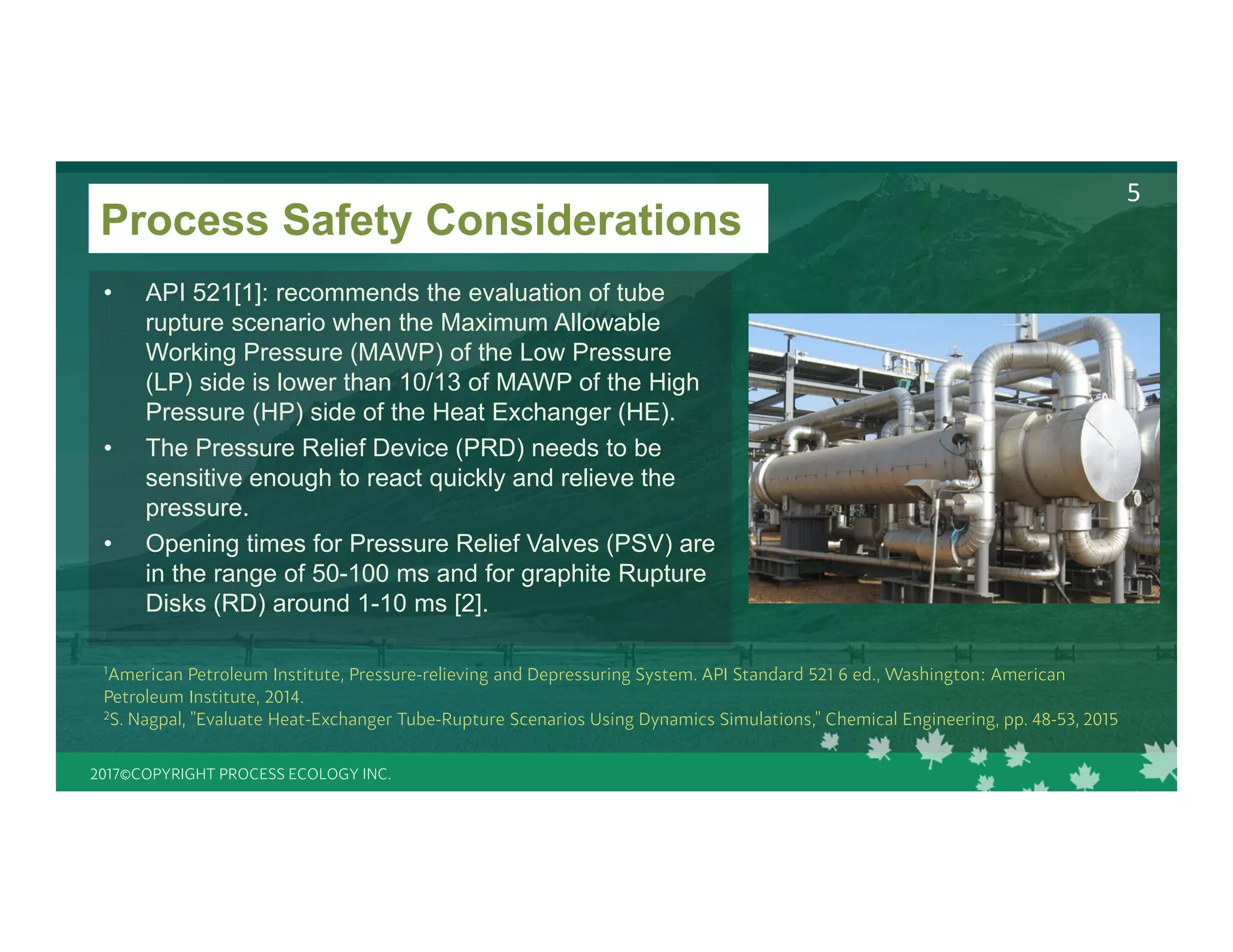Heat Exchanger Tube Rupture Scenario Evaluation using Aspen HYSYS ...