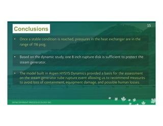 Heat Exchanger Tube Rupture Scenario Evaluation using Aspen HYSYS ...
