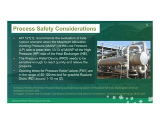 Heat Exchanger Tube Rupture Scenario Evaluation using Aspen HYSYS ...
