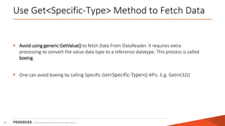 Optimize Data Connectivity in .NET Applications | PPT