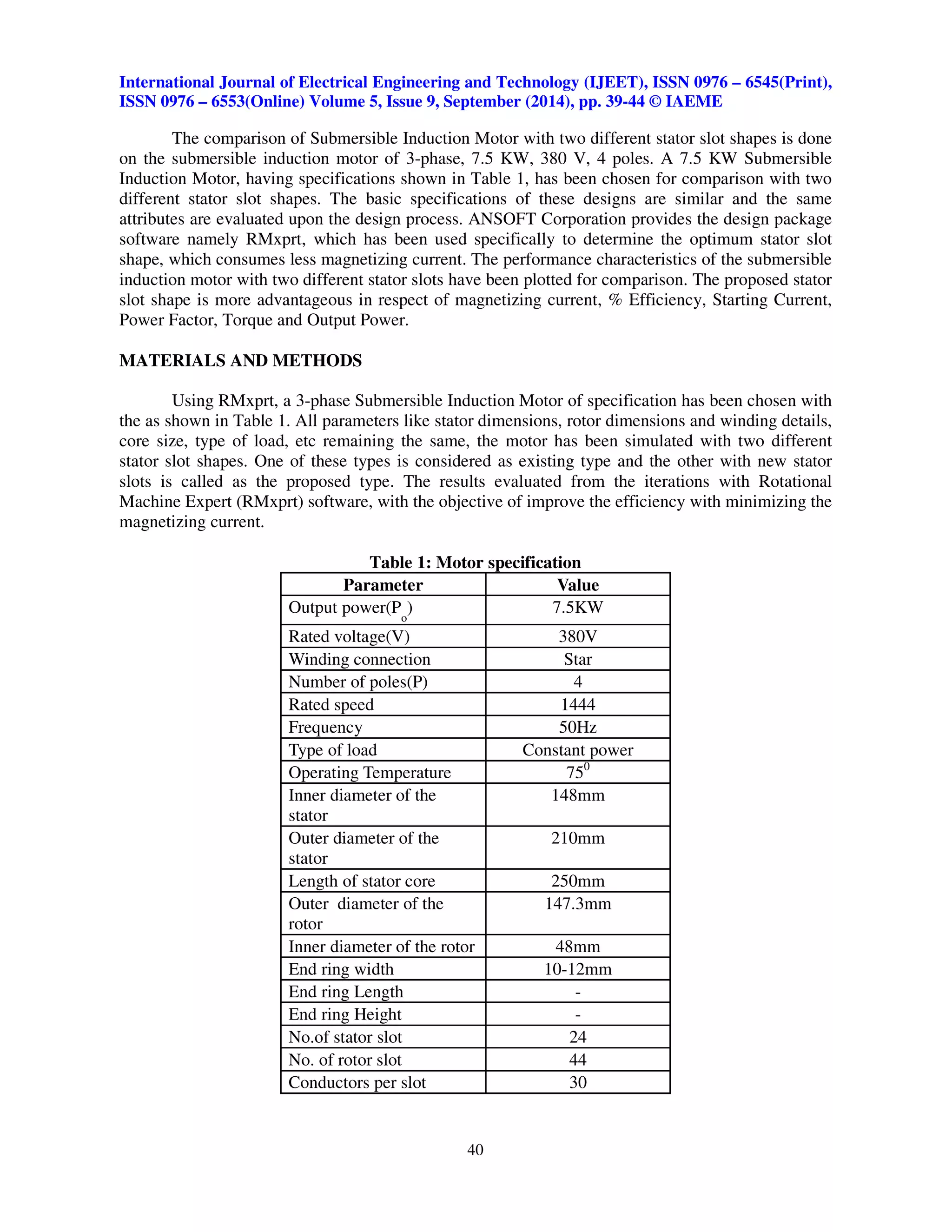 Optimized design of submersible induction motor using maxwell 16 | PDF