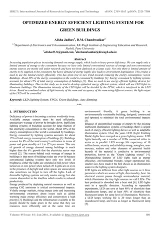 Optimized energy efficient lighting system for green buildings | PDF