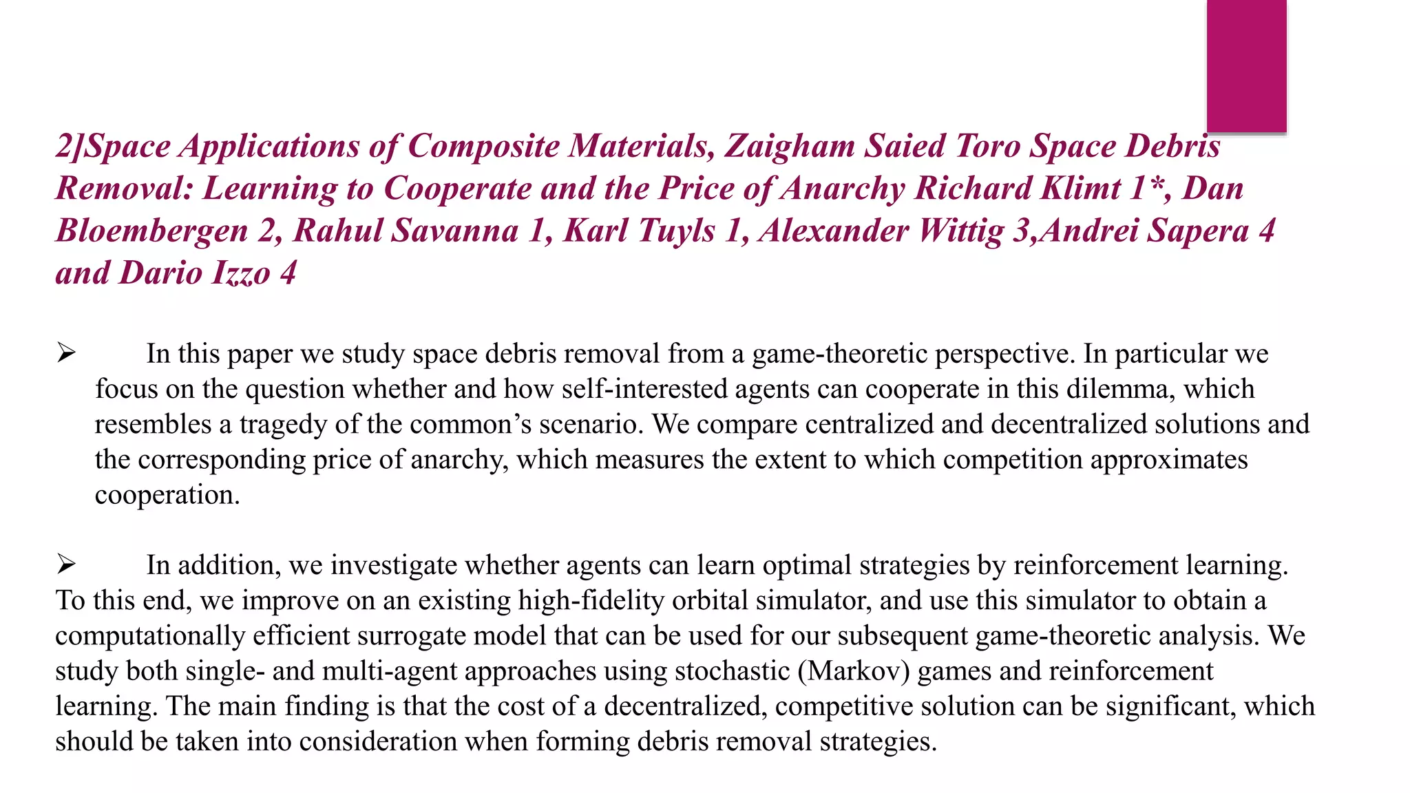 Optimized satellite retrieval technique | PPT