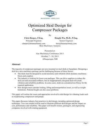 Optimized skid design for compressor packages | PDF
