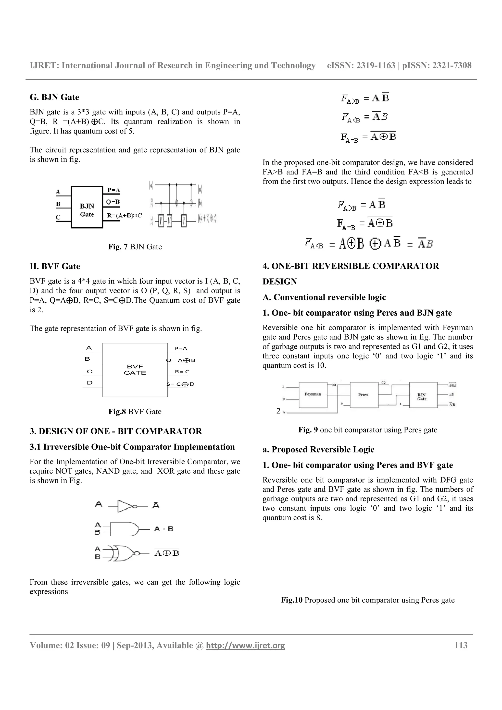 Optimized study of one bit comparator using reversible | PDF
