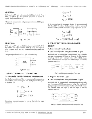 Optimized study of one bit comparator using reversible logic gates | PDF
