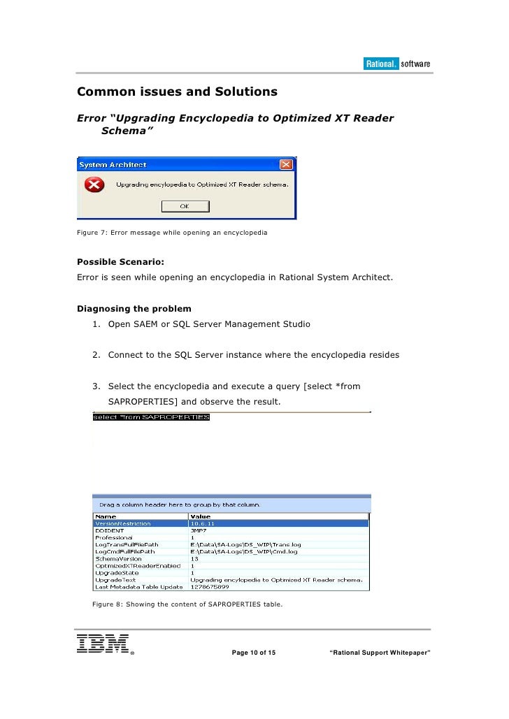 Optimized XT Reader Functionality in Rational System Architect