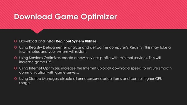 Optimize Gaming Performance in Windows 8 | PPT