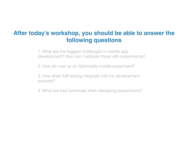 Optimizely Workshop: Mobile Walkthrough | PDF | Web Conferencing | Computer Software and ...