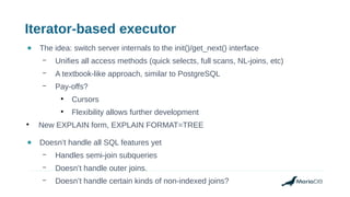 Optimizer features in recent releases of other databases | PPT