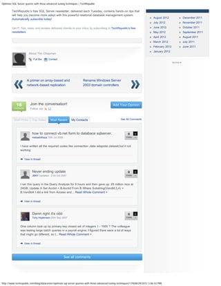 Optimize sql server queries with these advanced tuning techniques tech repu | PDF