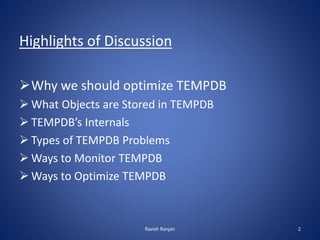 Optimize TempDB | PPTX
