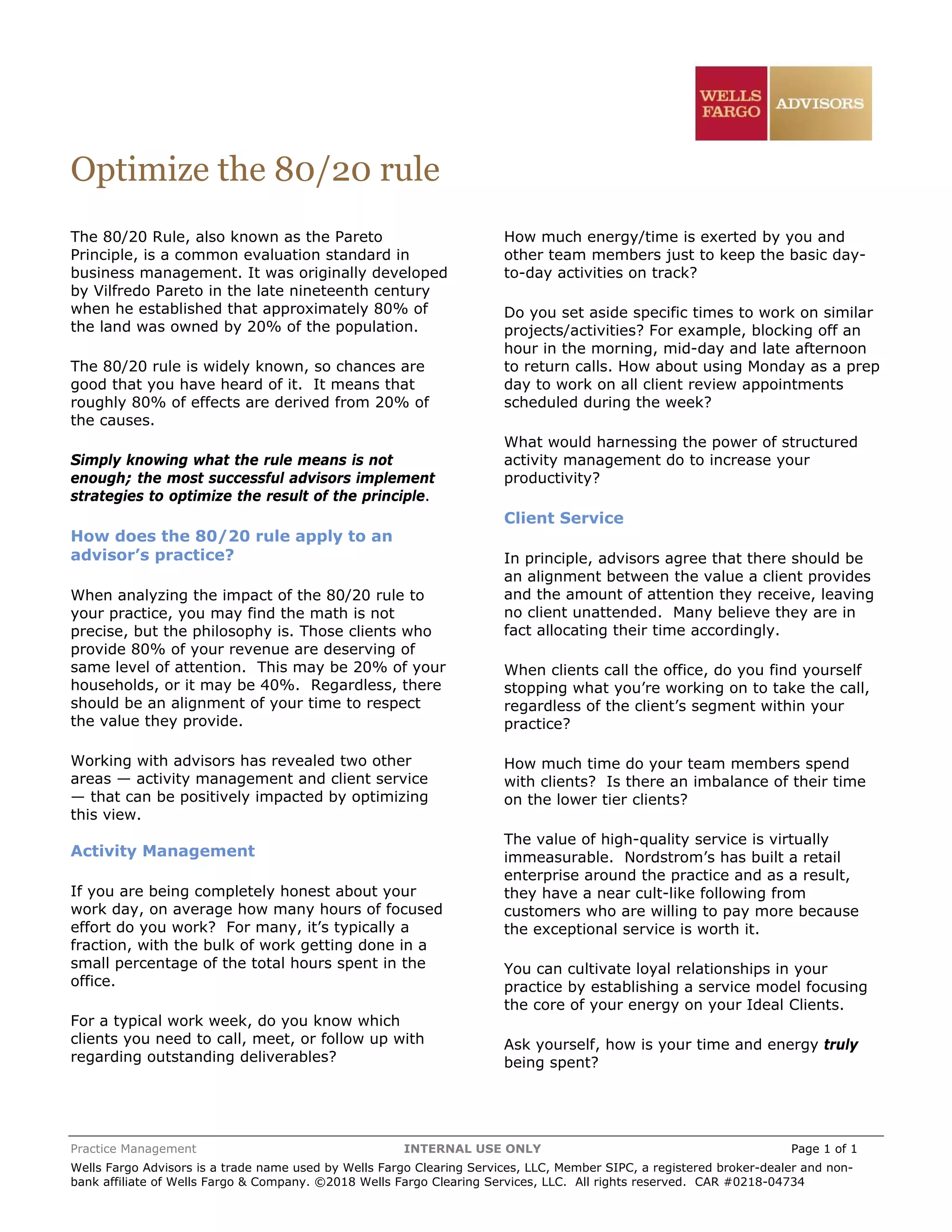 Optimize the 80 20 rule | PDF