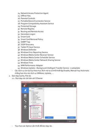 Thủ thuật Optimize Windows 7 | PDF